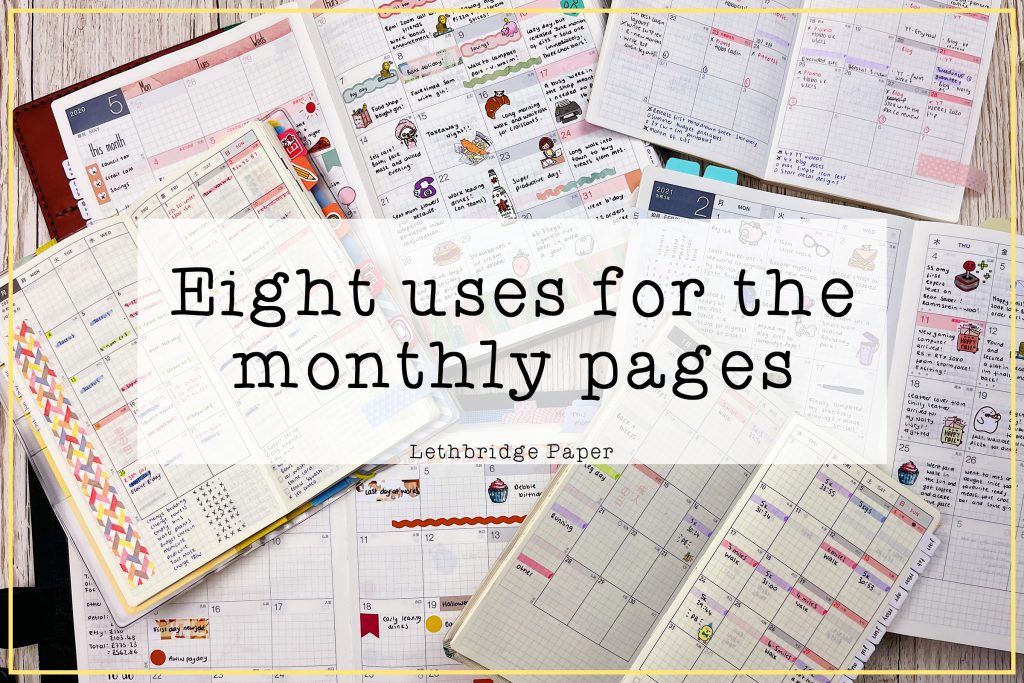 Eight uses for the monthly pages in your planner » Lethbridge Paper